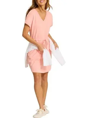 Tommy Bahama Cotton-fleece V-neck Dress - Light Salmon