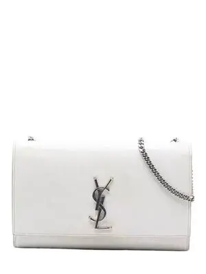 Saint Laurent 2017 Medium Monogram Kate Crossbody Bag - White
