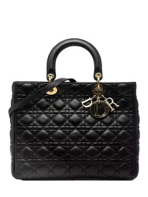 DIOR 2011 Large Lambskin Cannage Lady Dior Satchel