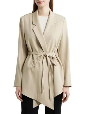 BOSS Joscara Belted Wool-blend Jacket - Pumice