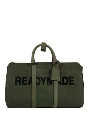 Readymade Tote Bag With Top Handles And Tag - Green