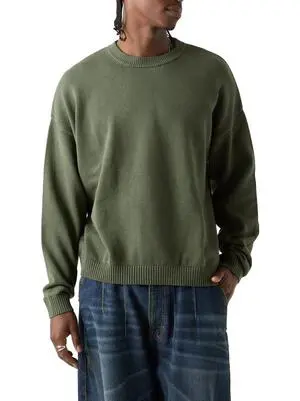 GUESS ORIGINALS Crewneck Jacquard Sweater - Green