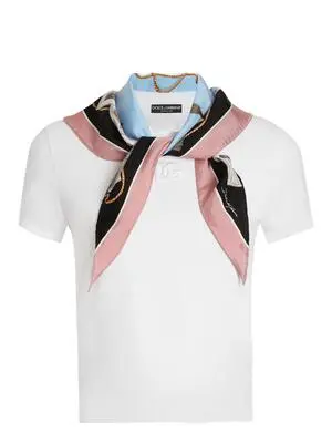 Dolce & Gabbana T-shirt With Printed Scarf - White