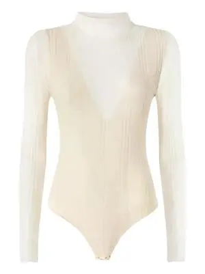 Pinko Semi-sheer Long Sleeve Body - White