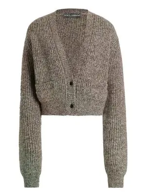 Dolce & Gabbana Chunky-knit Cropped Cardigan - Brown