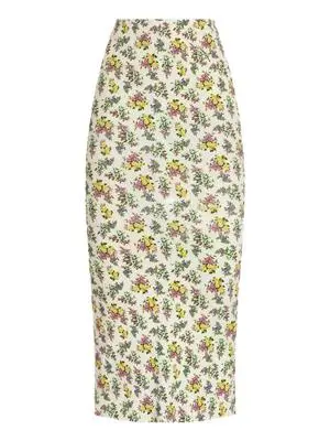 Dolce & Gabbana Floral-print Pencil Skirt - White