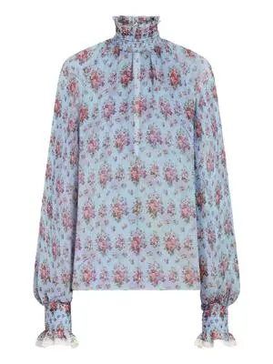 Dolce & Gabbana Floral Print Blouse - Blue