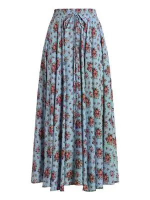 Dolce & Gabbana Floral Print Drawstring Skirt - Blue