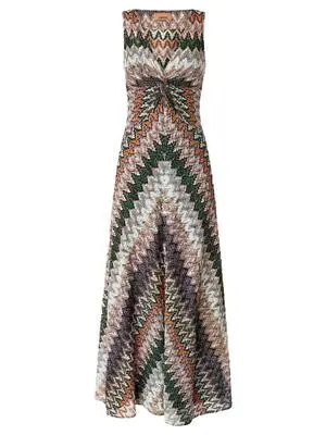 Missoni Patterned V-neck Maxi Dress - Neutrals