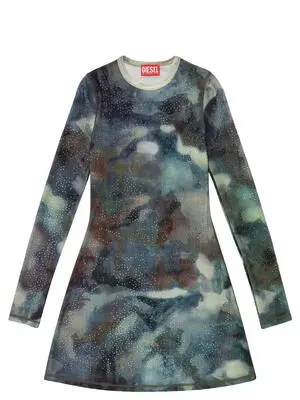 DIESEL® Abstract-pattern Mini Dress - Blue