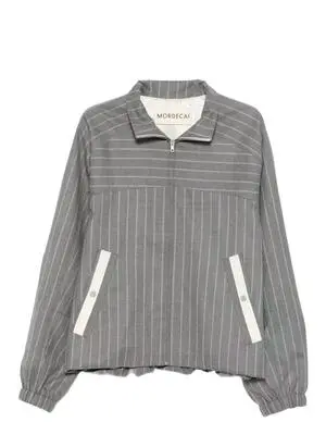 MORDECAI Striped Zipped Jacket - Grey