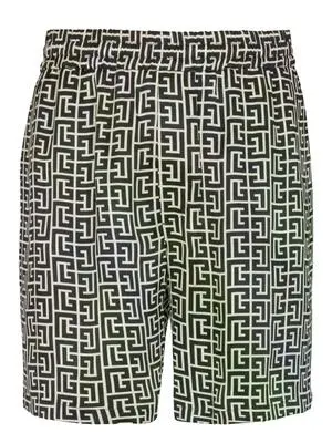 Balmain Monogram-patterned Shorts - Black