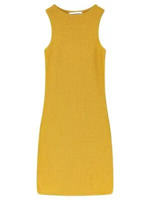 LANEUS Cotton Knit Dress - Yellow