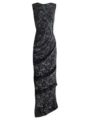GEORGIA HARDINGE Exclusive Spiral Lace Maxi Dress - Black