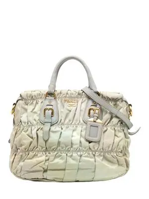 Prada 2010-2025 Tessuto Gaufre Satchel - Brown