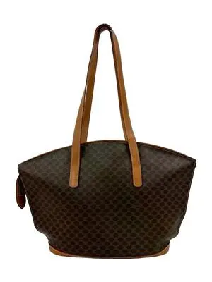 Celine 2006 Macadam Coated Canvas Tote Bag - Brown
