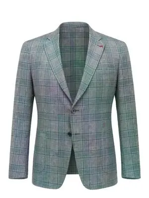 Isaia Plaid Buttoned Blazer - Grey