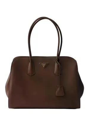 Prada Large Leather Tote Bag - Brown