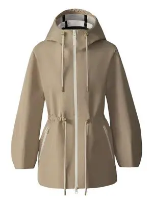 Mackage Technical Rain Jacket With Drawcord Waist - Light Camel-cream