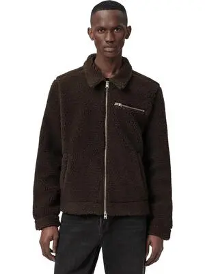 ALLSAINTS Otis Sherpa Jacket Dark Khaki Green
