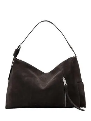 ALLSAINTS Alba Suede Shoulder Bag - Brown