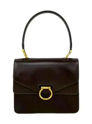 CELINE 2004 Leather Double Flap Top Handle Bag