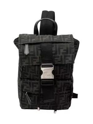 Fendi Small Zucca Canvas Ness Backpack - Black