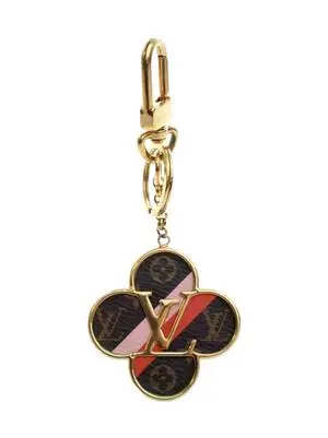 LOUIS VUITTON Gold Plated Monogram Into The Flower Bag Charm And Holder Key Chain - Brown