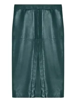 Giorgio Armani Pencil Skirt In Nappa Lambskin - Green