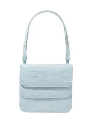 REJINA PYO Ana Croc-effect Leather Shoulder Bag - Sky Blue