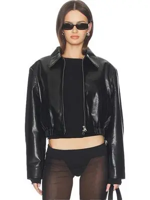 AGOLDE Nahla Cropped Leather Jacket - Detox