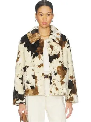 JAKKE Traci Faux Fur Jacket - Cow Print