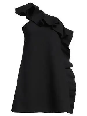 MSGM Mini One-shoulder Ruffled Dress - Black