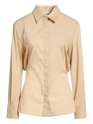 SEMICOUTURE Poplin Shirt With Open Back - Beige