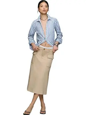 Maeve The Colette Cargo A-line Skirt - Safari