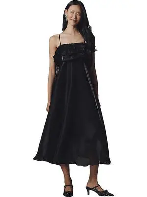 BL-NK Manouk Smocked Midi Dress - Black