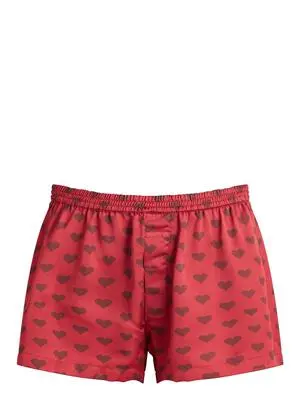 SKIMS Sateen Sleep Boxers - Red Heart Halfdrop