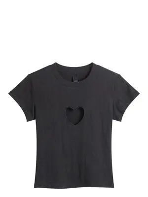 SKIMS Worn In Jersey Baby T-shirt - Washed Onyx