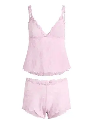 SKIMS Stretch Lace Cami And Short Set - Baby Pink