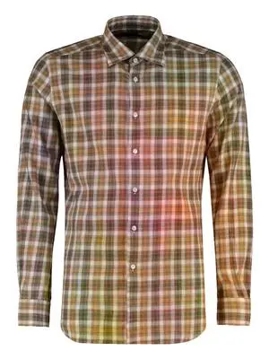 SLOWEAR Checked Cotton Shirt - Brown