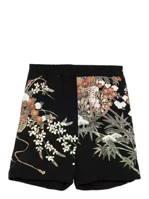 By Walid Tomosode Kimono Blaze Shorts - Black