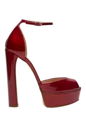 Casadei Flora Peep-toe Heeled Sandals - Red