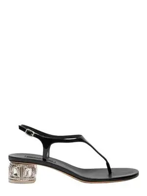 Casadei Jewel-embellished Sandals - Black