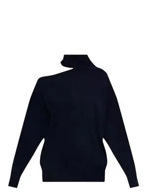 LISA YANG Alvia Cut-out Turtleneck Sweater - Blue