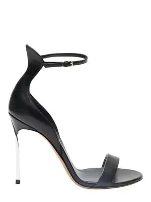 Casadei Cappa Blade Leather Heeled Sandals - Black