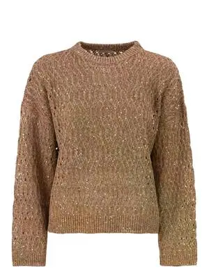 BRUNELLO CUCINELLI Openwork Crew-Neck Sweater