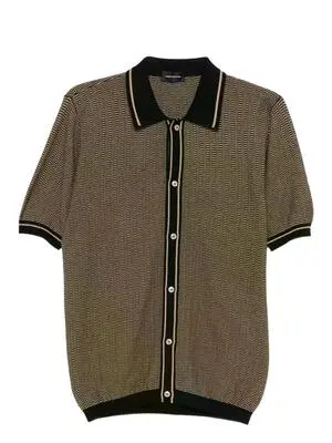 Tagliatore Patterned Buttoned Shirt - Brown