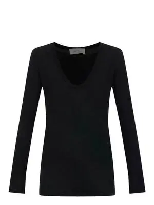 LISA YANG Amalea Scoop-neck Long-sleeve T-shirt - Black
