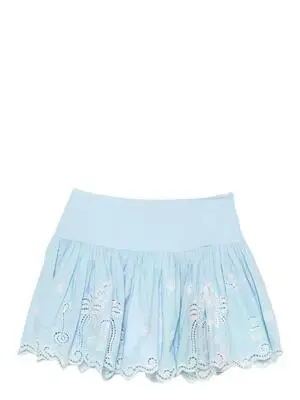 ALEMAIS Maizy Scalloped-trim Mini Skirt - Blue