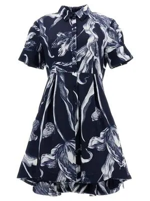 Erdem Mini Shirt Dress - Blue